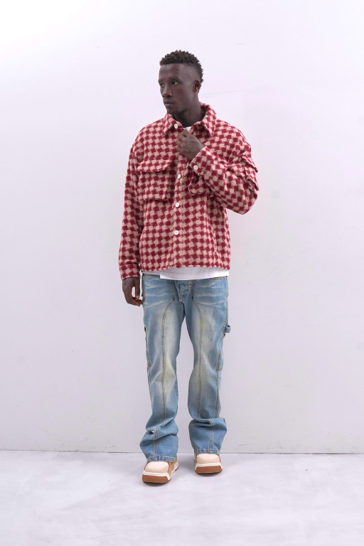 MILITARY CHECK JACKET - RED - MLVINCE