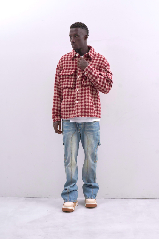 MILITARY CHECK JACKET - RED - MLVINCE