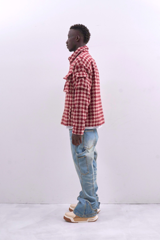 MILITARY CHECK JACKET - RED - MLVINCE
